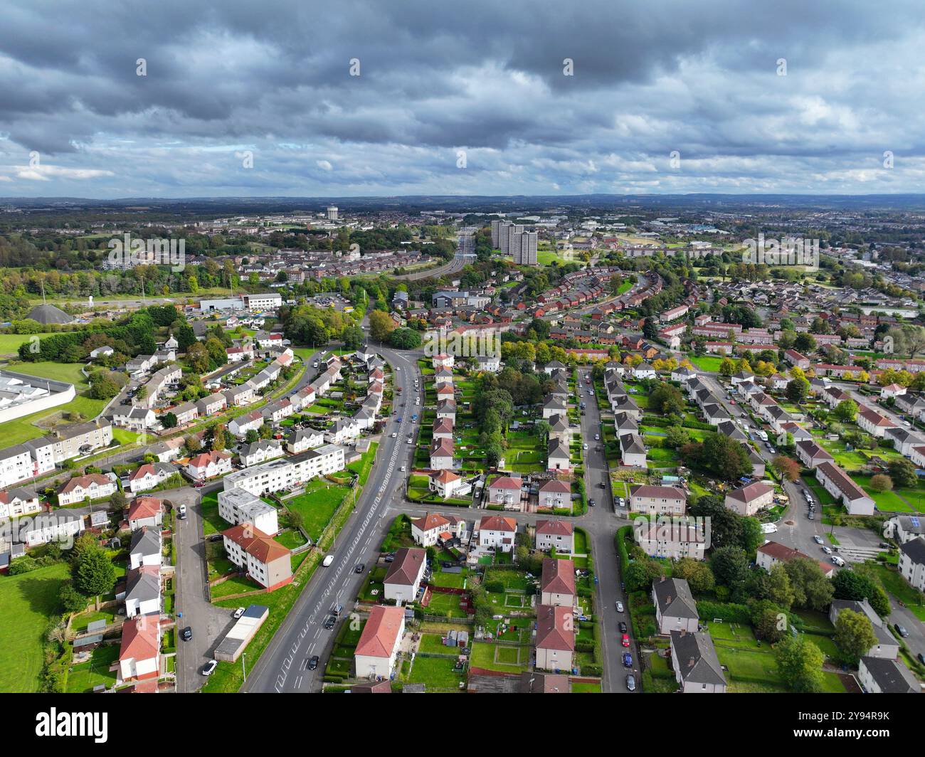 Aerial drone view of Riddrie and East End Glasgow Stock Photo - Alamy