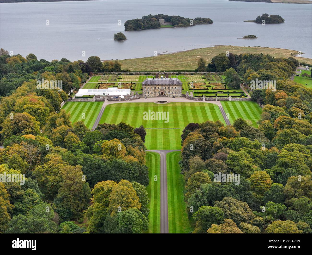 Aerial view of lochleven castle hi-res stock photography and images - Alamy