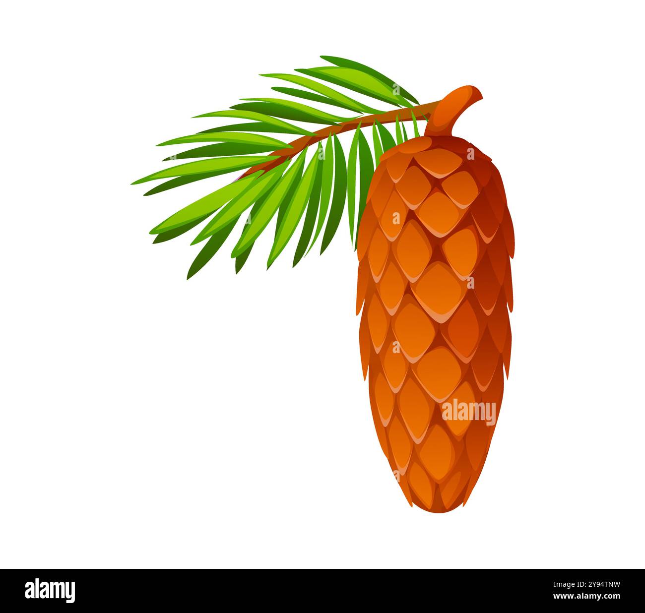 Cartoon spruce cone with evergreen needles captures the essence of ...