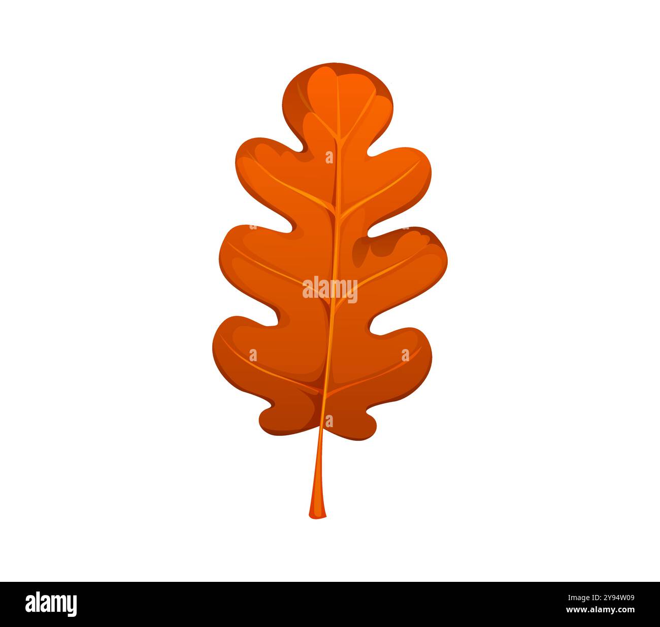 Cartoon autumn oak leaf, isolated vector fallen foliage, dry tree leaf ...