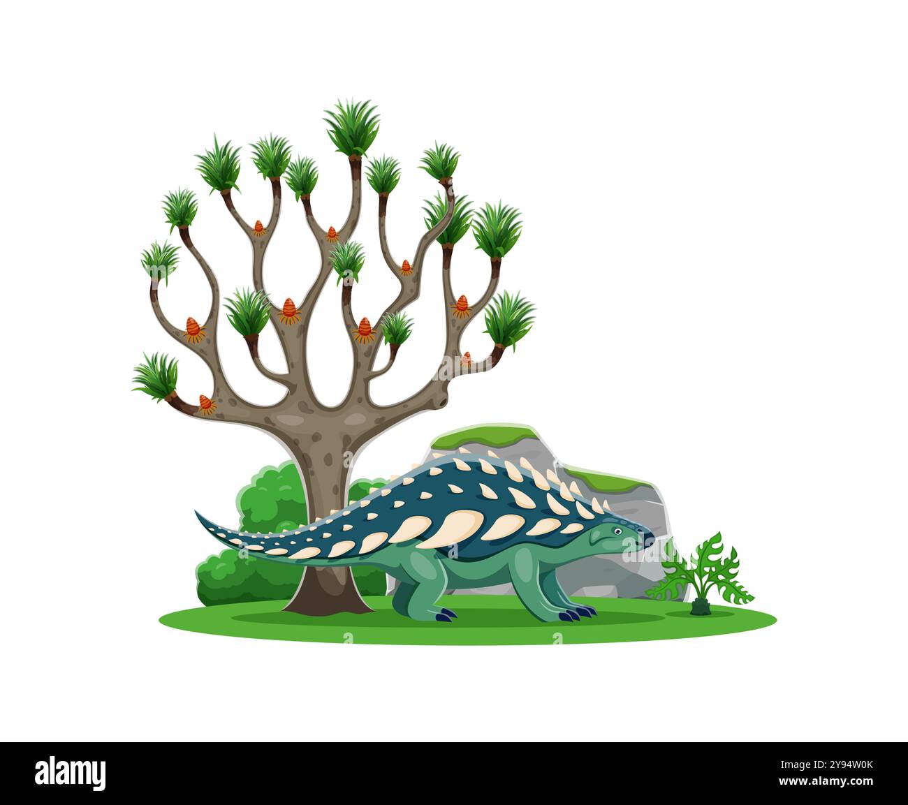 Cartoon dinosaur and prehistoric lizard Nodosaurus for kids ...