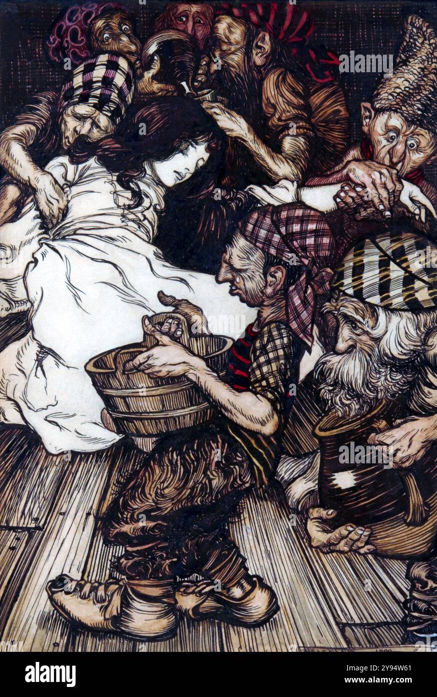 Snow White. Original 1900 illustration for Snow White by Arthur Rackham ...
