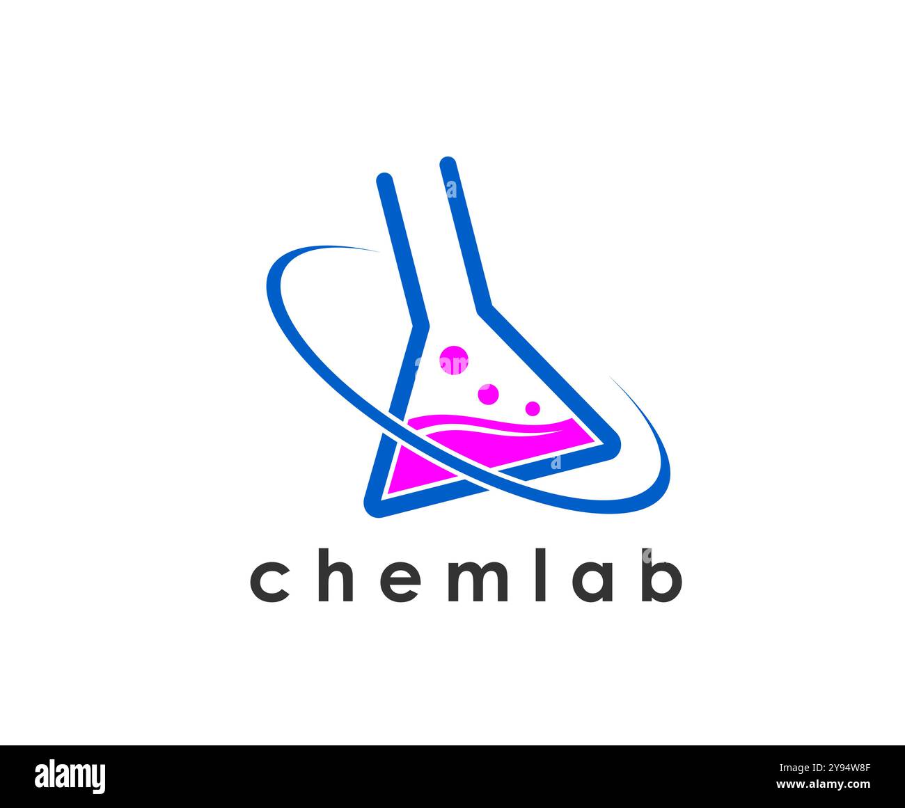 Science lab icon of vector laboratory glass flask. Chemical and ...