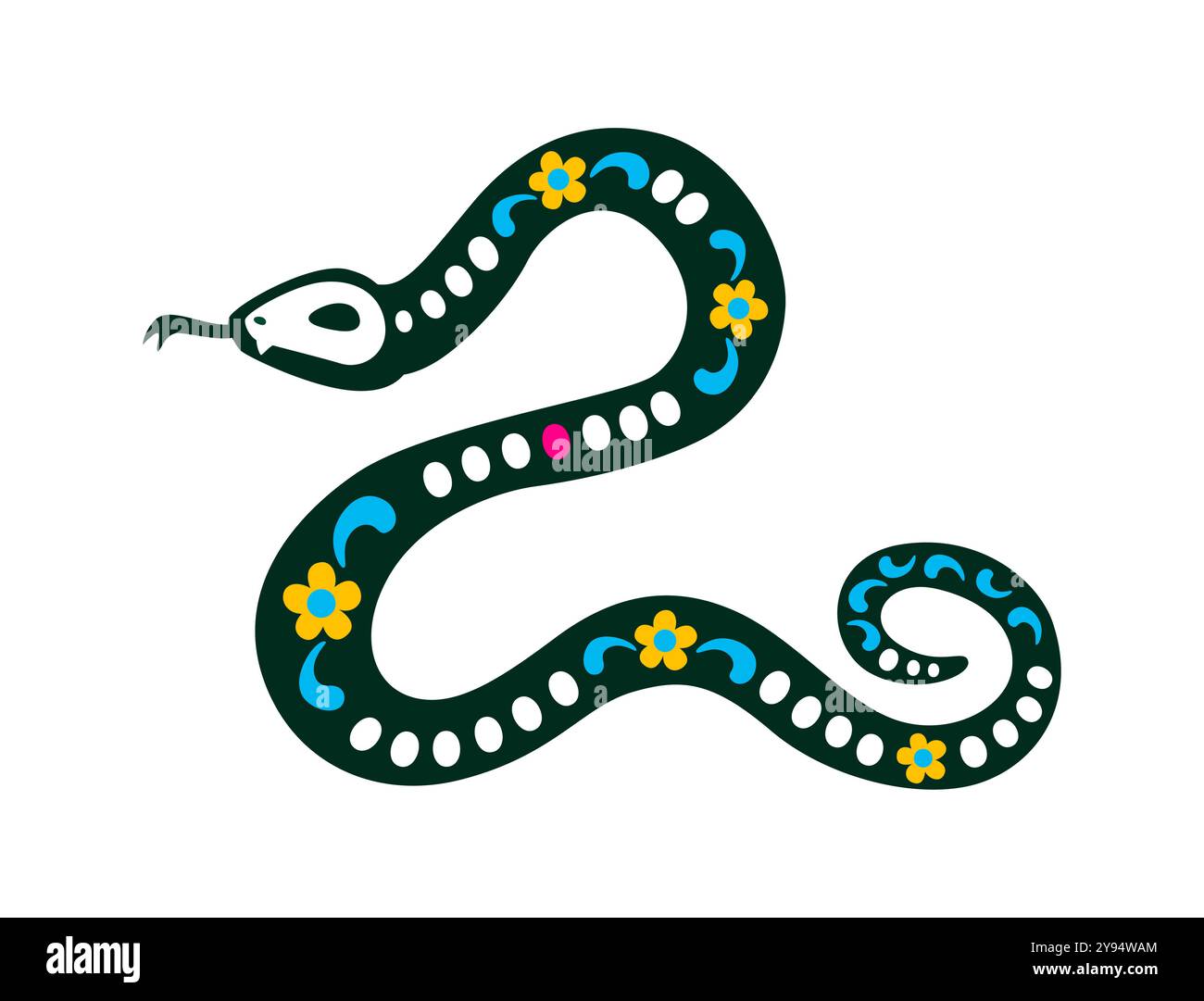 Mexican day of the dead snake reptile animal tattoo decorated with ...