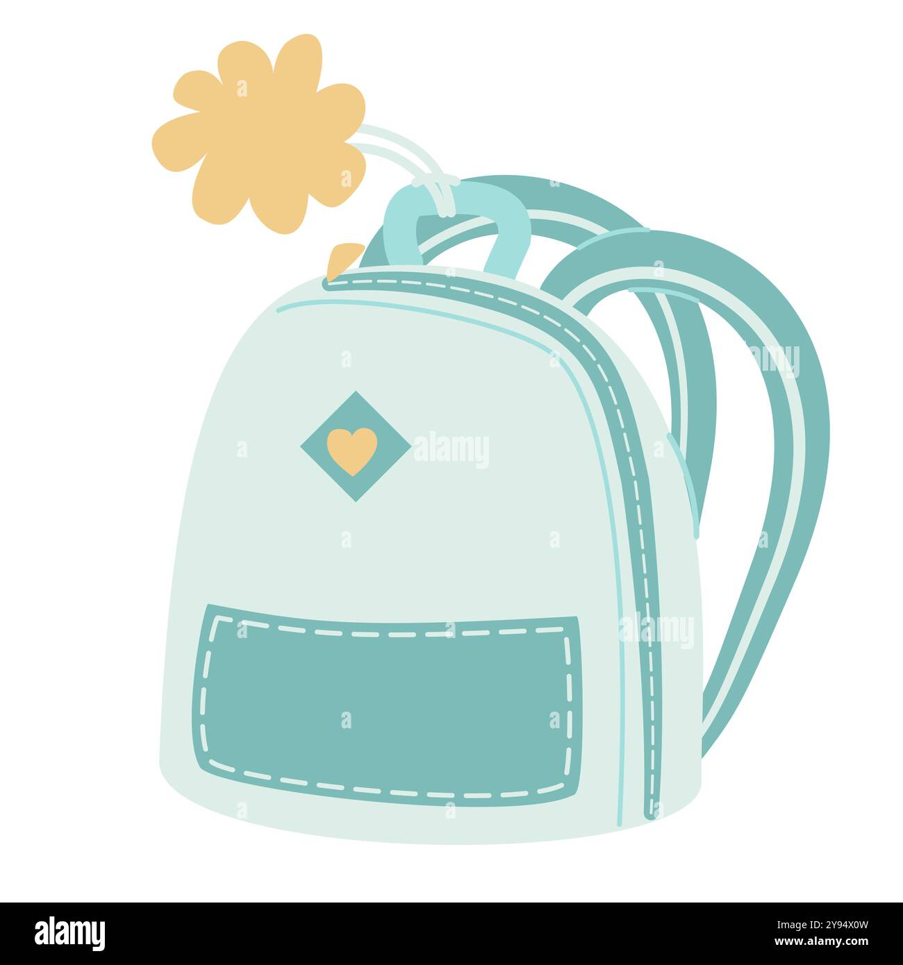 Children school backpack illustration, cute backpack, flat style vector ...