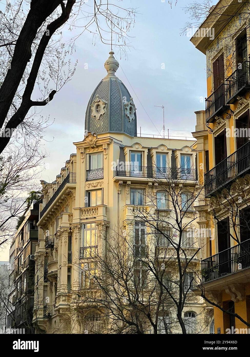 Facade of building. Goya street, Madrid, Spain Stock Photo - Alamy