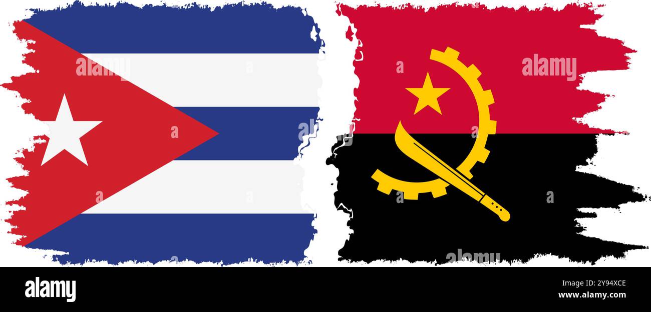Angola and Cuba grunge flags connection, vector Stock Vector Image ...