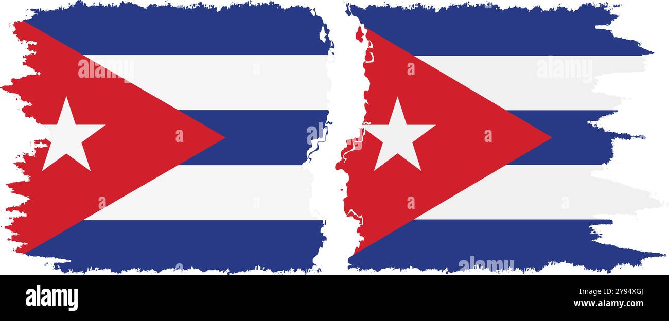 Cuba and Cuba grunge flags connection, vector Stock Vector Image & Art ...