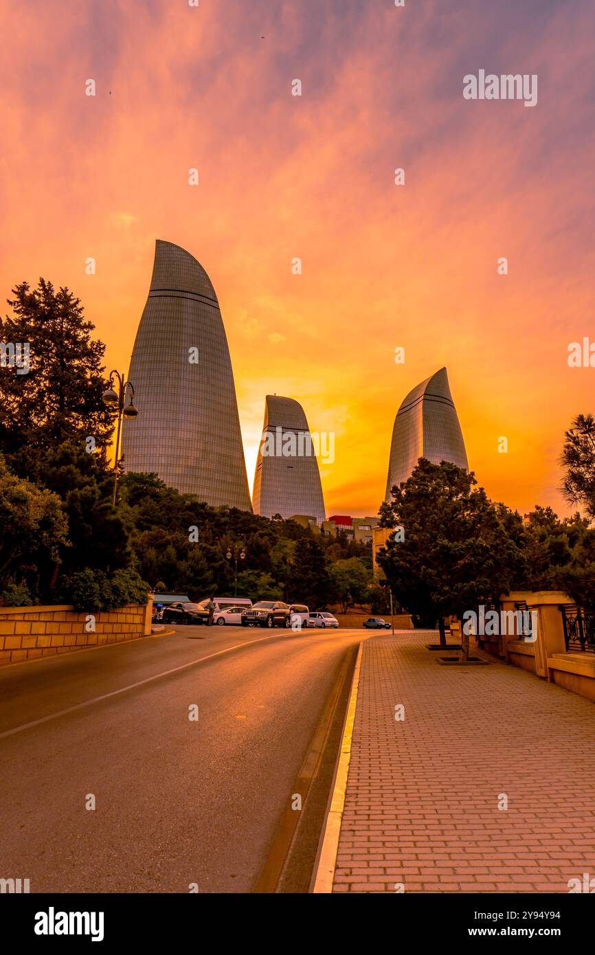 Scenic View of Golden Hour. Baku, Azerbaijan Stock Photo - Alamy