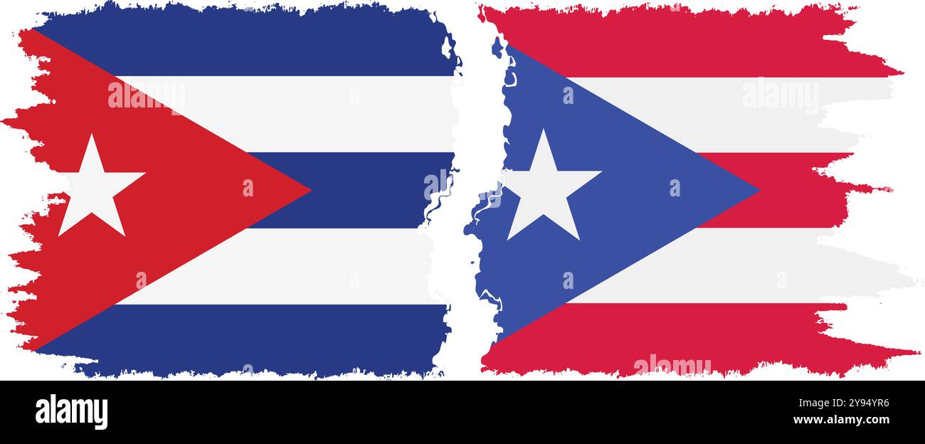 Puerto Rico and Cuba grunge flags connection, vector Stock Vector Image ...
