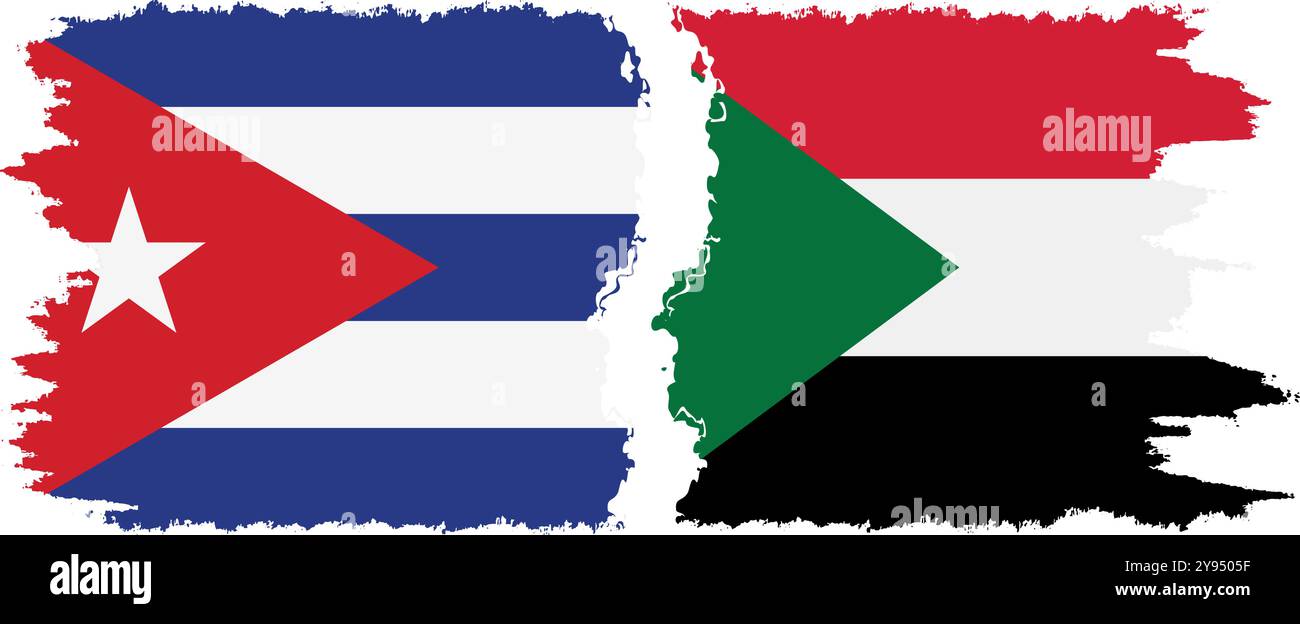 Sudan and Cuba grunge flags connection, vector Stock Vector Image & Art ...
