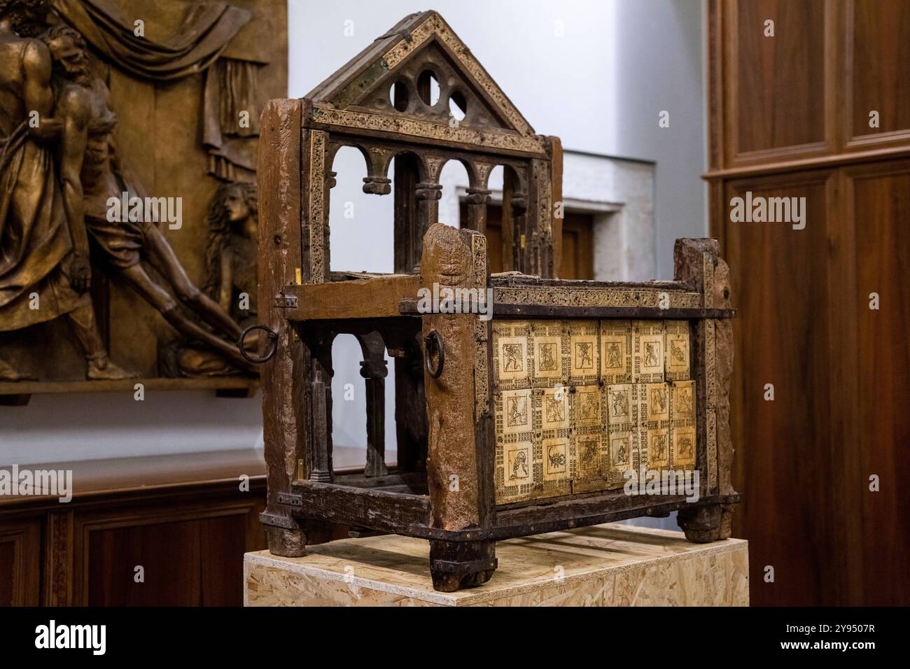 A wooden throne that tradition claims belonged to the Apostle Saint ...