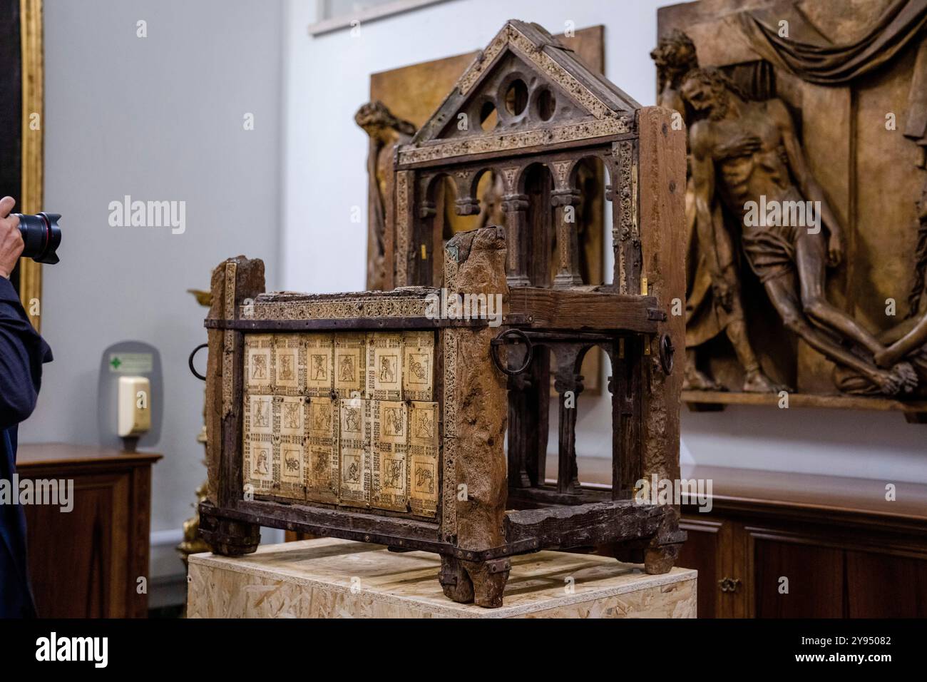 A wooden throne that tradition claims belonged to the Apostle Saint ...