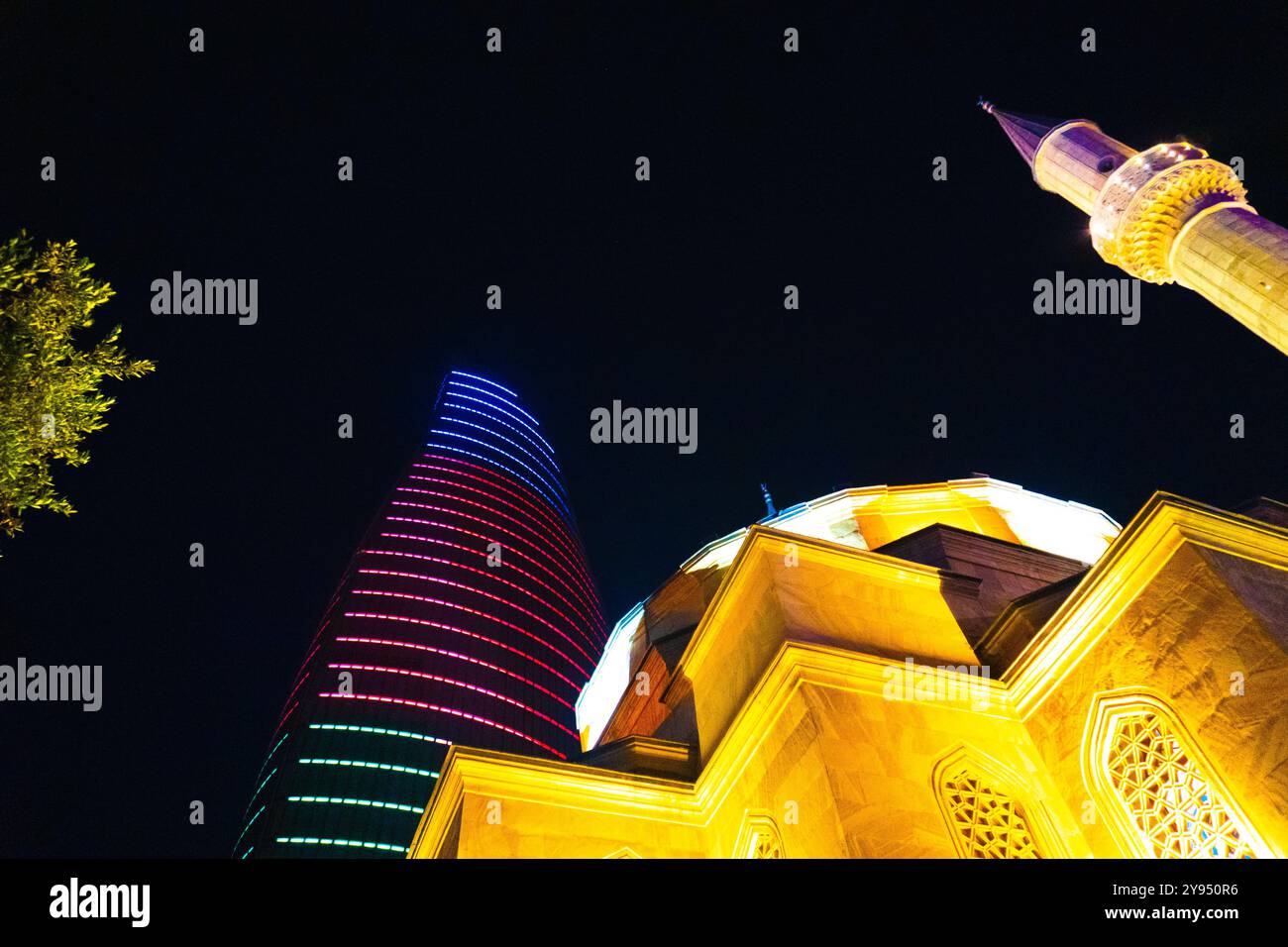 Night Capture of Cityscape. Baku, Azerbaijan Stock Photo - Alamy
