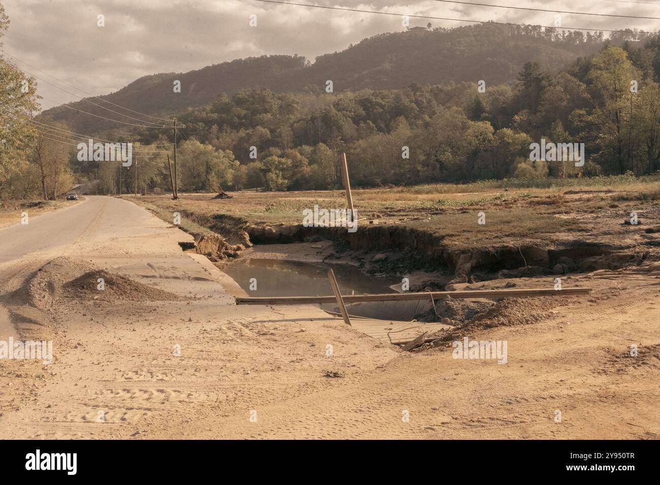 Chimney Rock, USA. 08th Oct, 2024. Destruction resulting from Hurricane ...