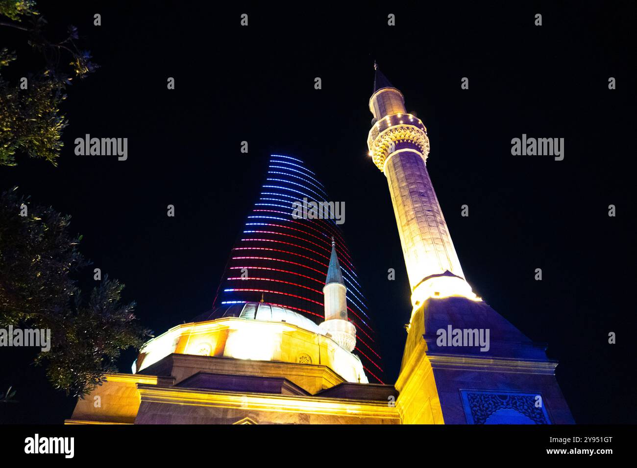 Night Capture of Cityscape. Baku, Azerbaijan Stock Photo - Alamy