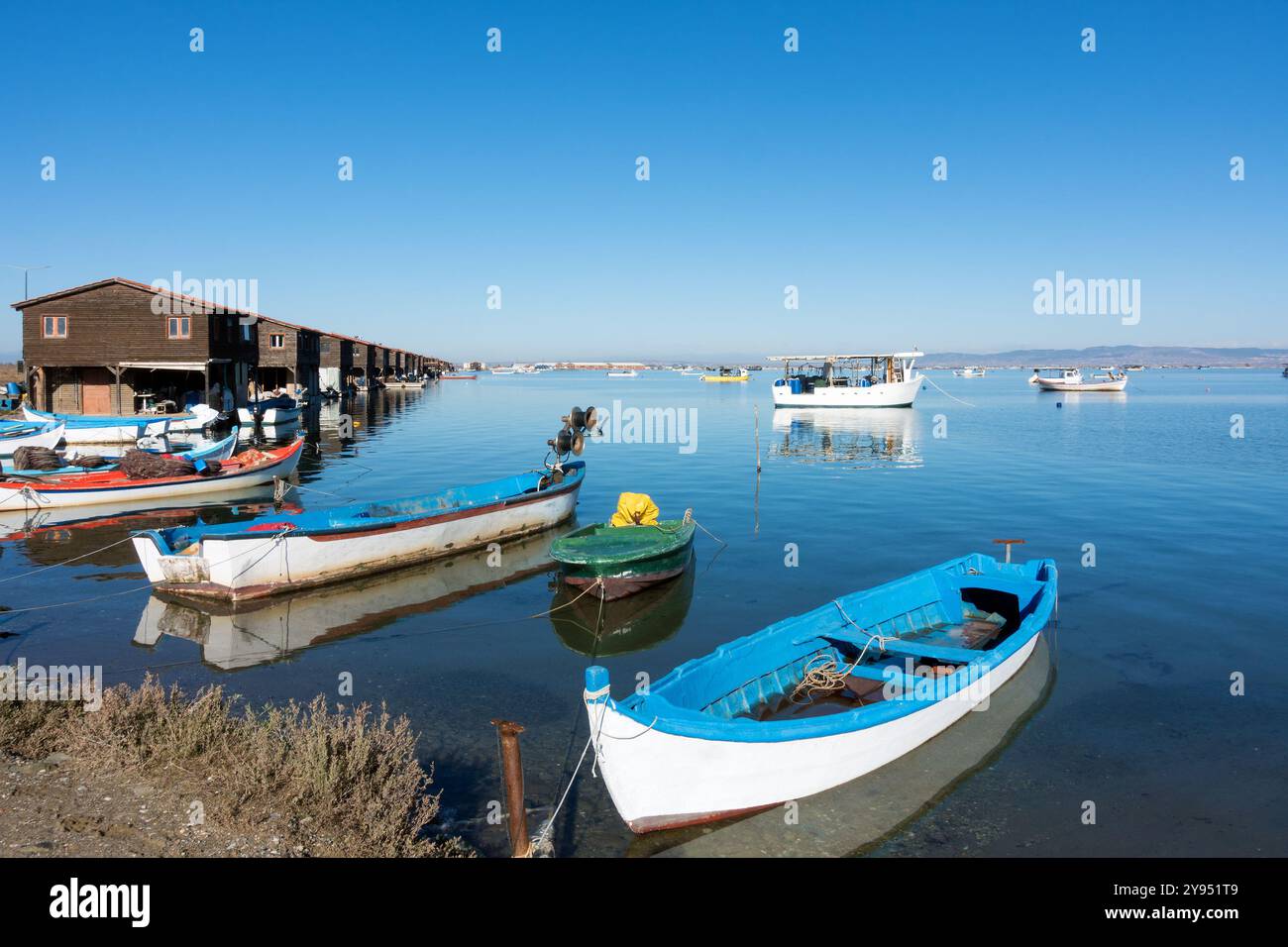 Aksios, axios, blue, boat, brown, building, cabin, calm, Chalastra ...