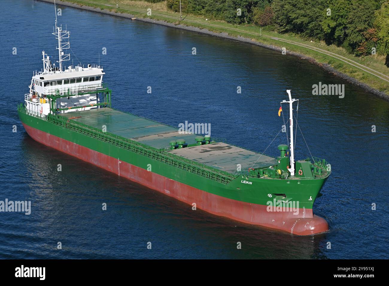 General Cargo Ship LIDAN passing the Kiel Canal Stock Photo - Alamy