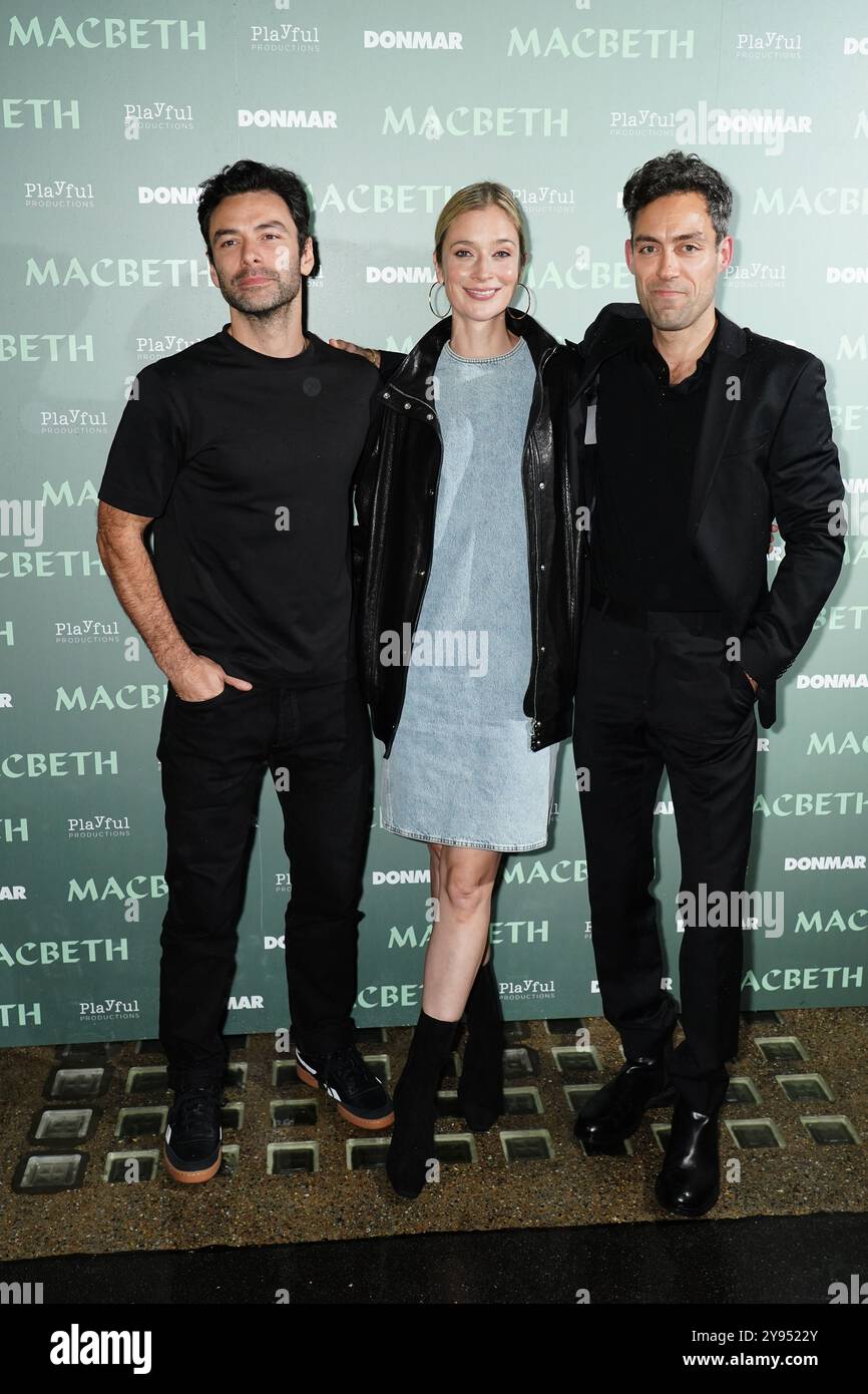 (left to right) Aidan Turner, Caitlin Fitzgerald and Alex Hassell ...