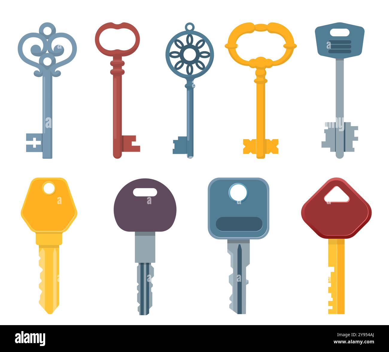 Different types of old key Stock Vector Images - Alamy