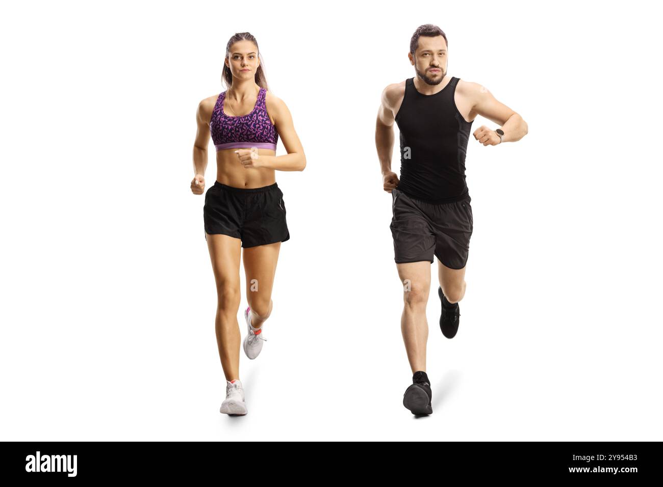 Woman man running exercise hi-res stock photography and images - Alamy