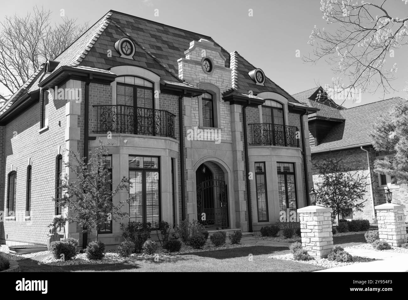 modern cottage house. property in neighborhood. residential building ...