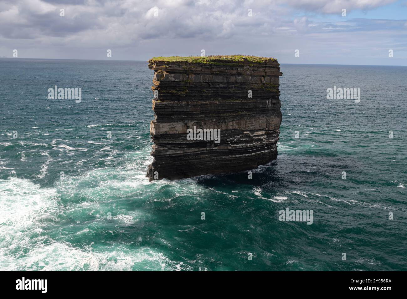 Iconic sea stacks Downpatrick Head also Dun Briste, County Mayo ...