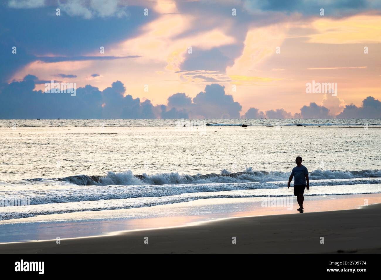 Luzon Island,The Philippines-May 22 2023:A human figure strolls along ...