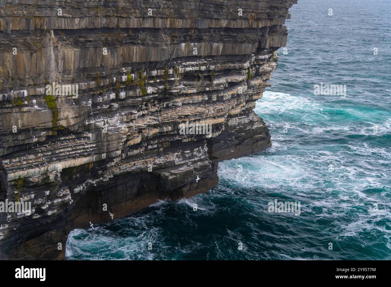 Iconic sea stacks Downpatrick Head also Dun Briste, County Mayo ...