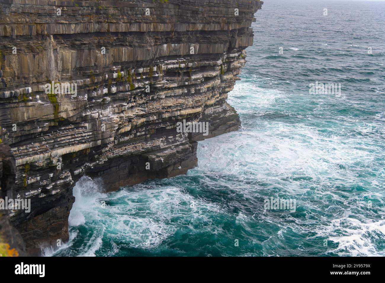Iconic sea stacks Downpatrick Head also Dun Briste, County Mayo ...