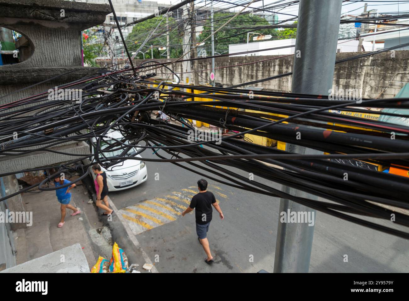 Manila,Philippines-May 12 2023:Looking from above,at a first floor ...
