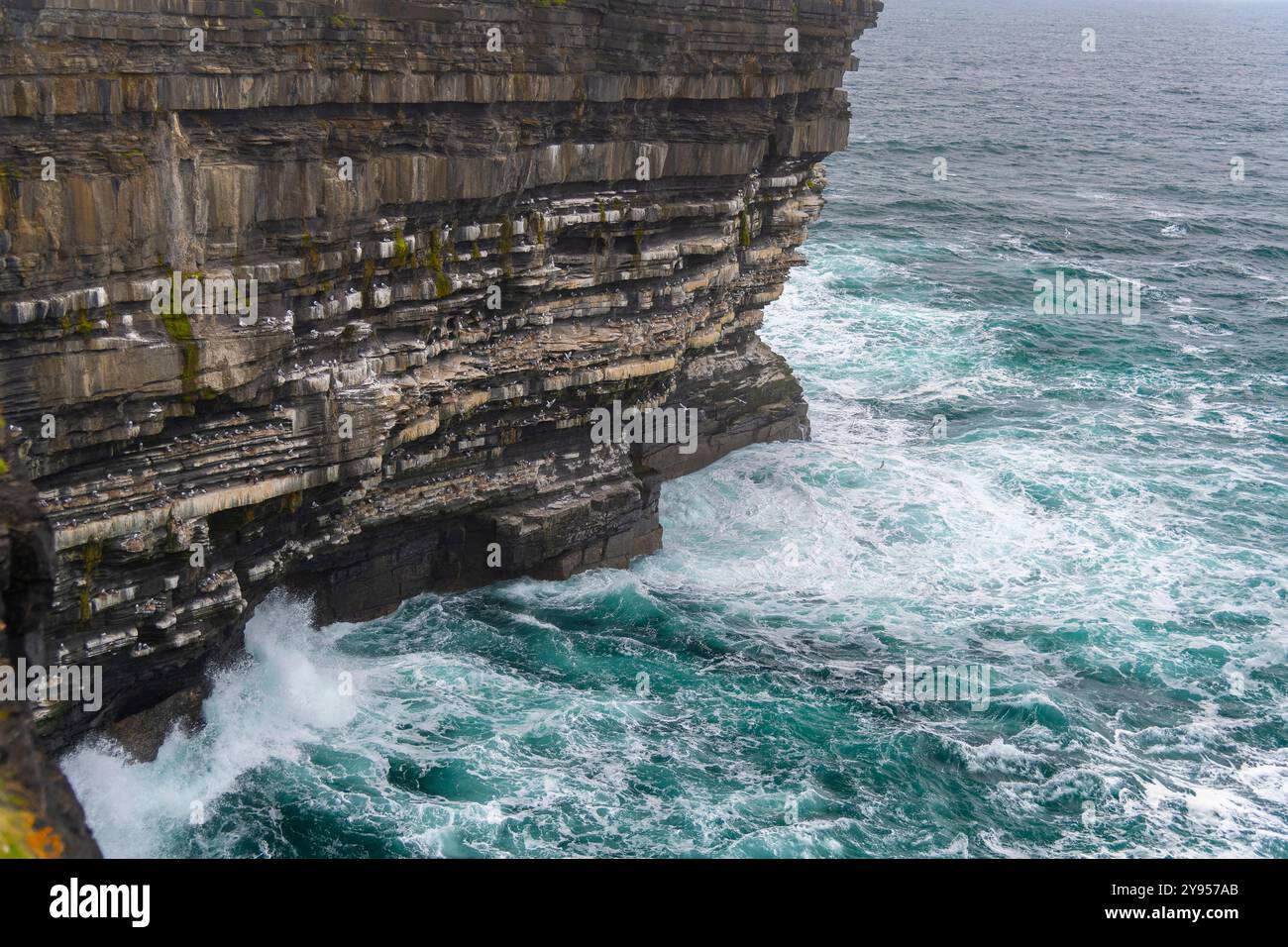Iconic sea stacks Downpatrick Head also Dun Briste, County Mayo ...