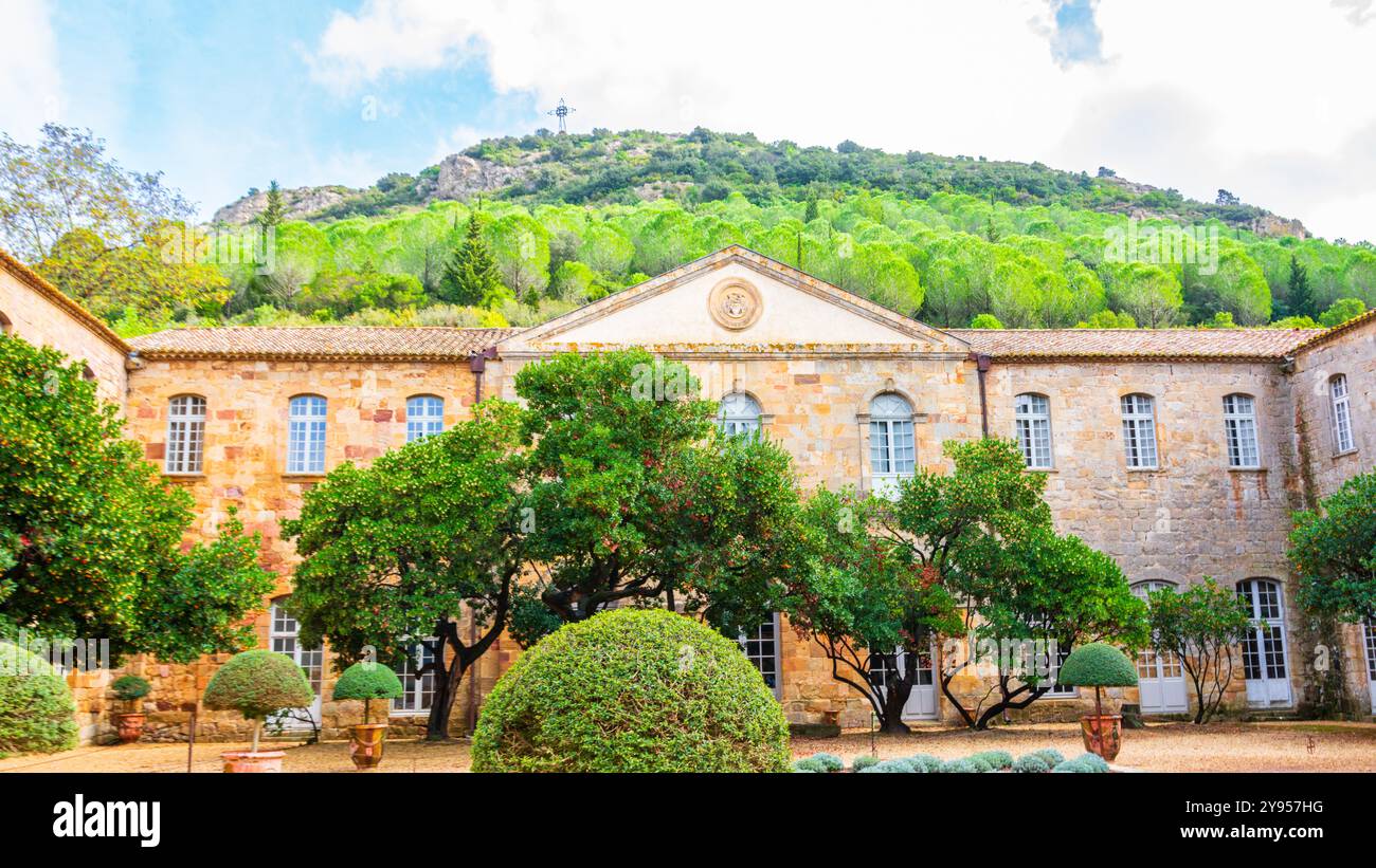Fontfroide Abbey or Abbaye de Fontfroide is monastery in France gothic ...