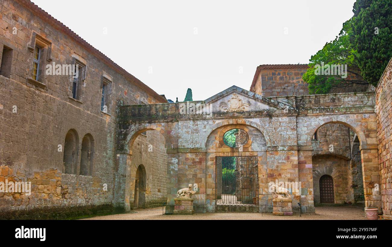 Fontfroide Abbey or Abbaye de Fontfroide is monastery in France gothic ...