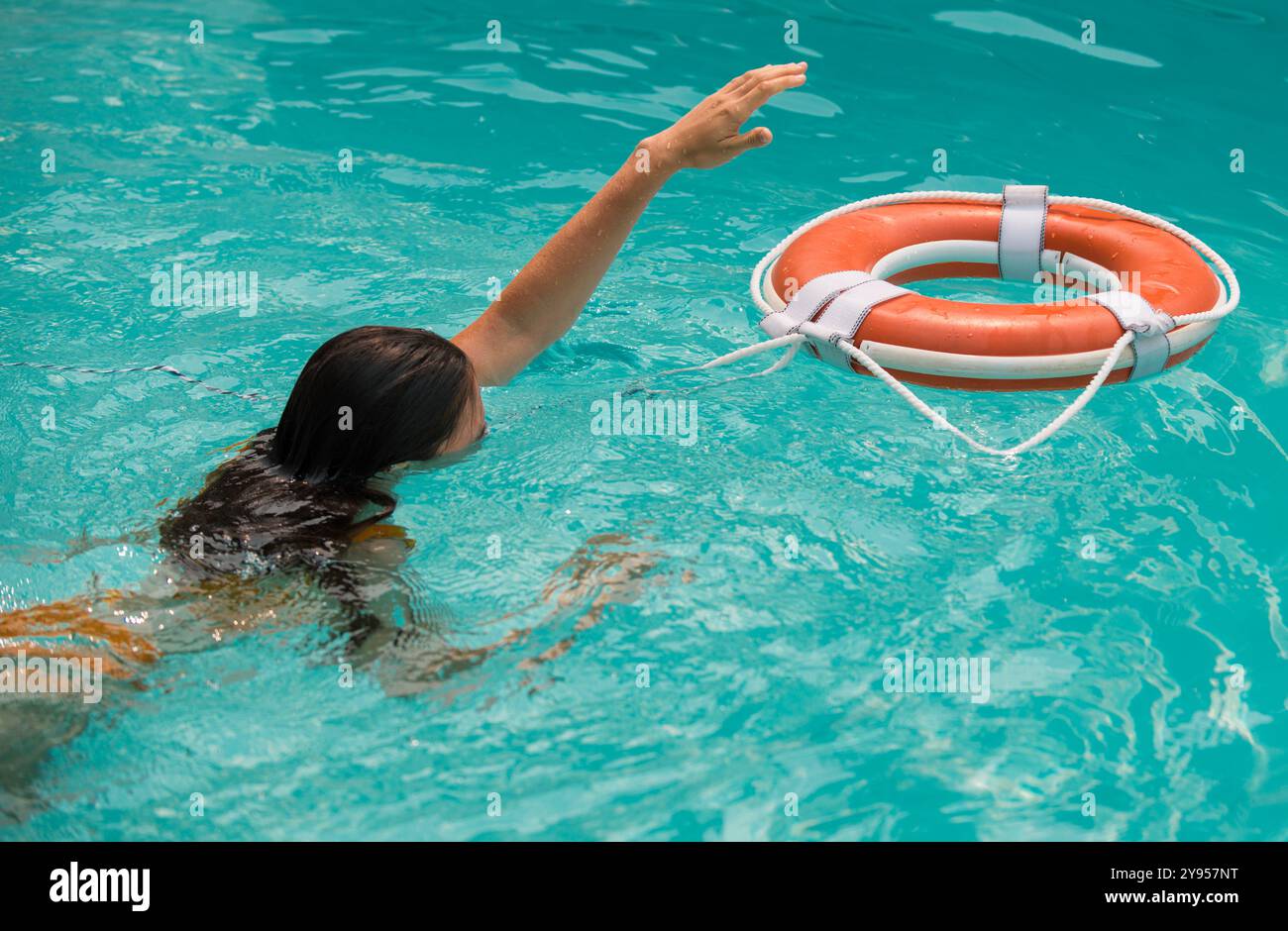 Save life. Saving and rescue concept. Life saving. Drowning woman ...