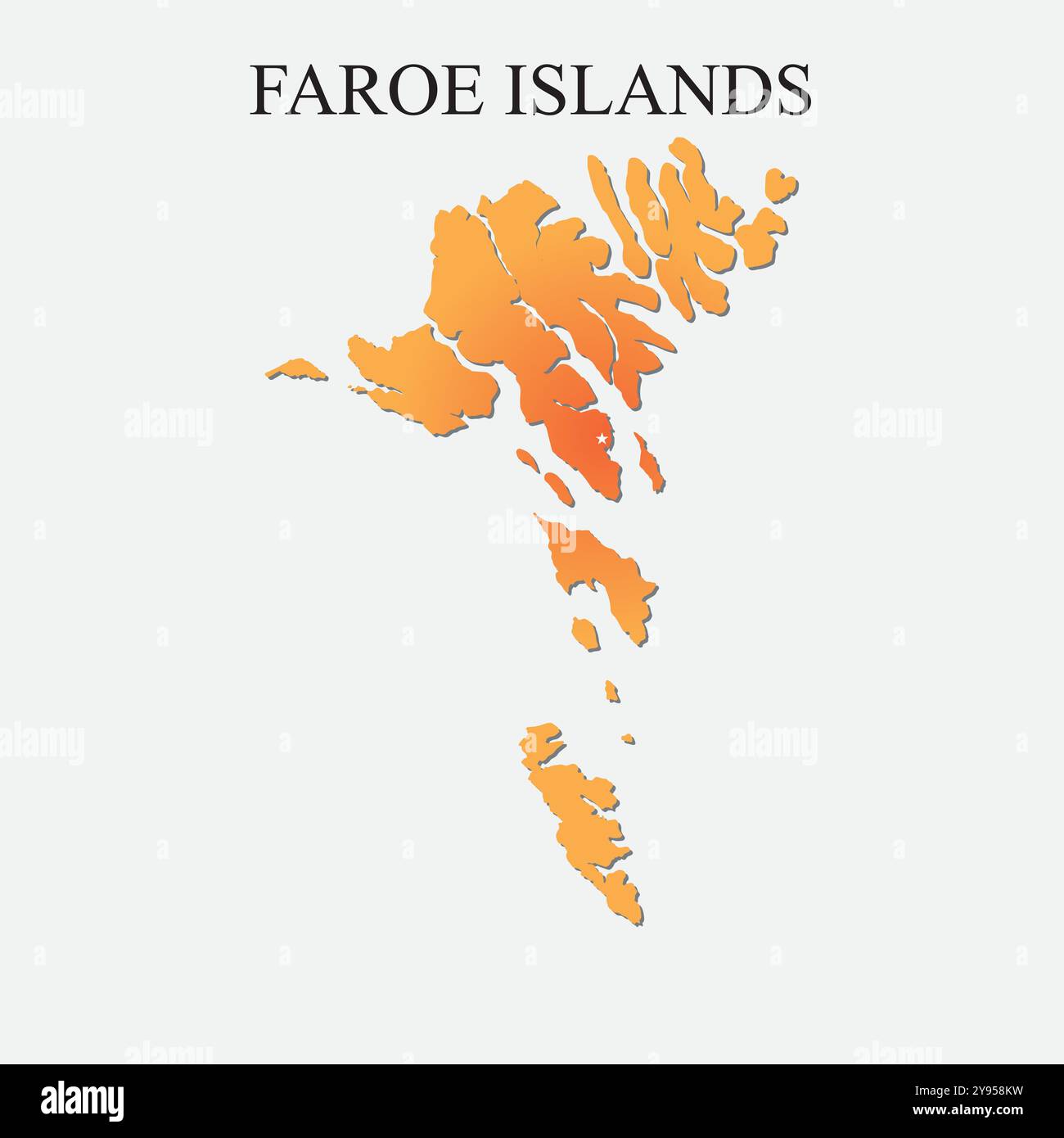 High detailed map of Faroe Islands Stock Vector Image & Art - Alamy
