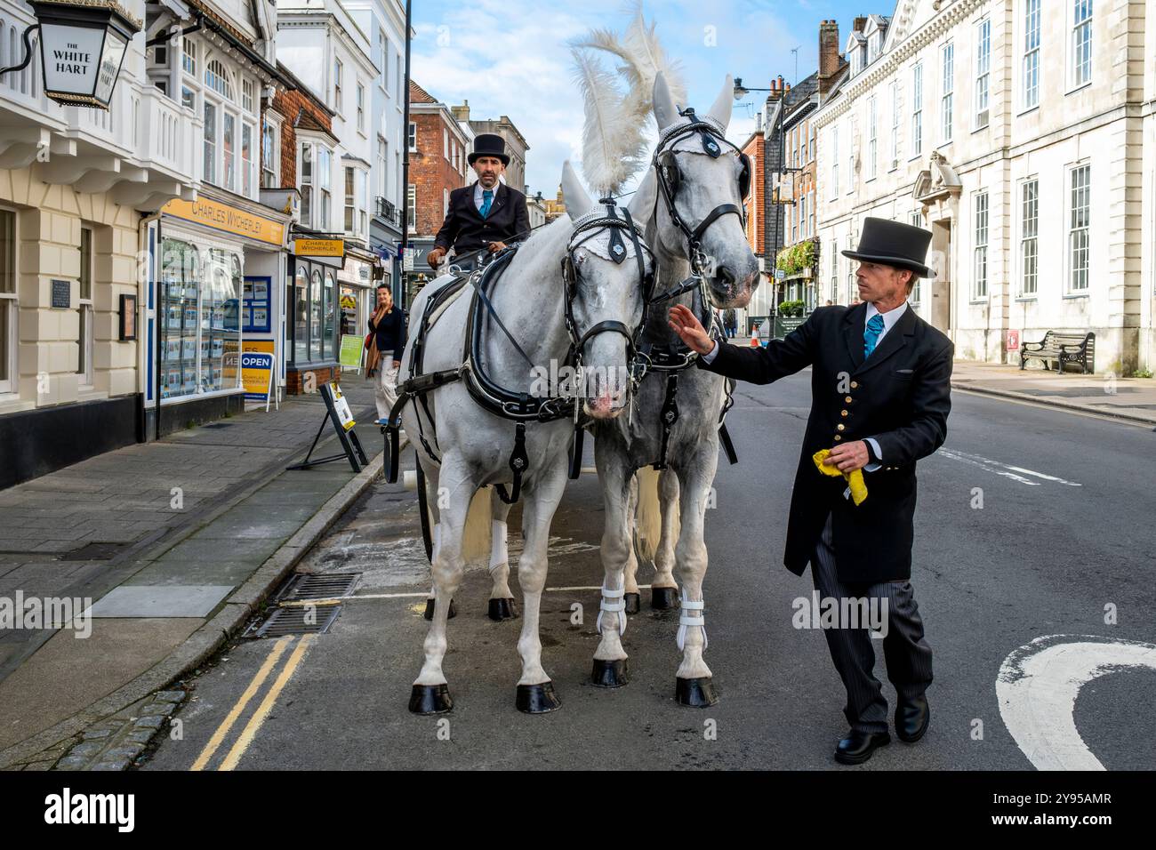 A Traditional Coach and Horses Parked In The High Street Advertises The ...