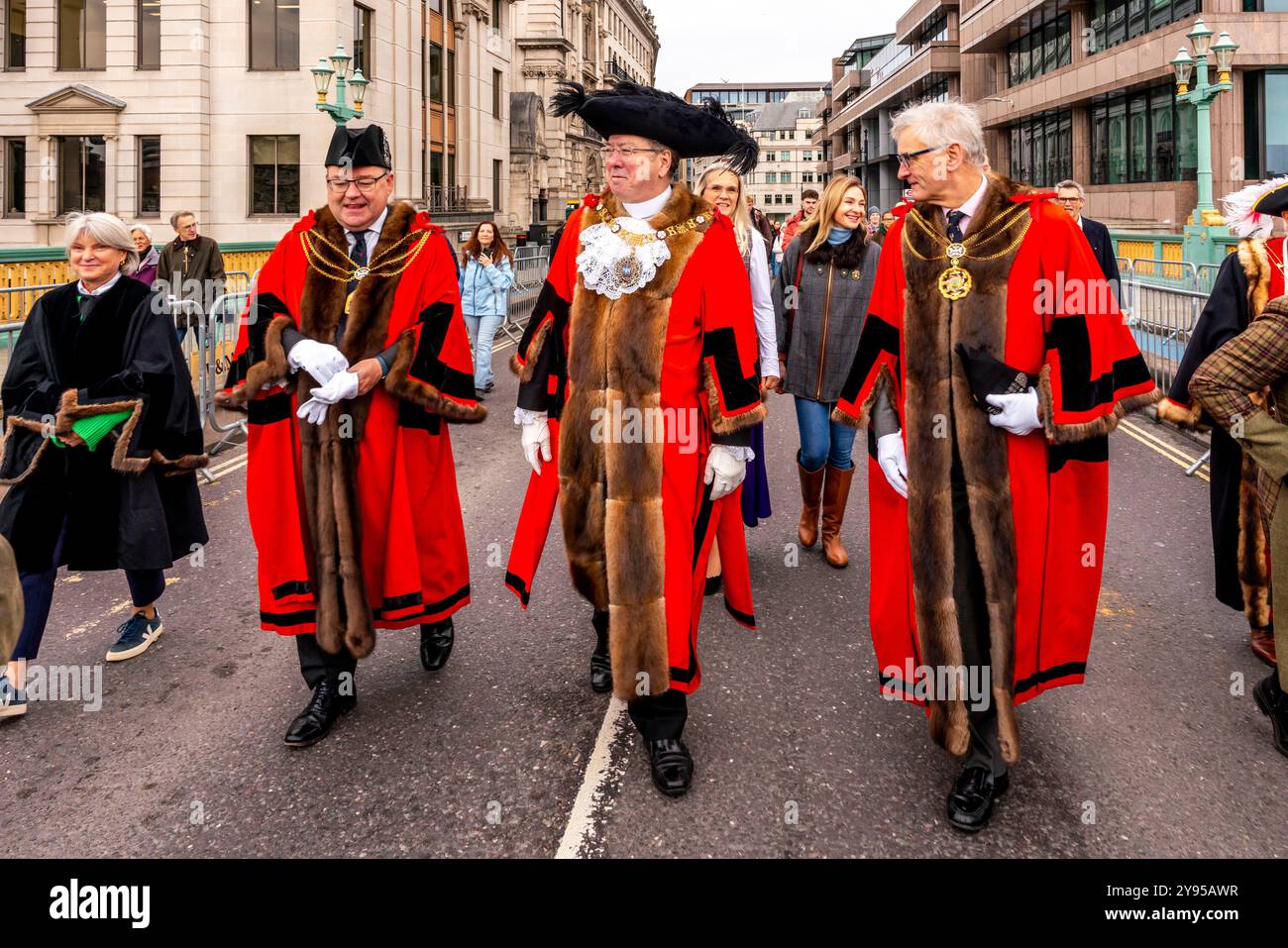 The Lord Mayor of London Michael Mainelli and Dignitaries Walking Over ...