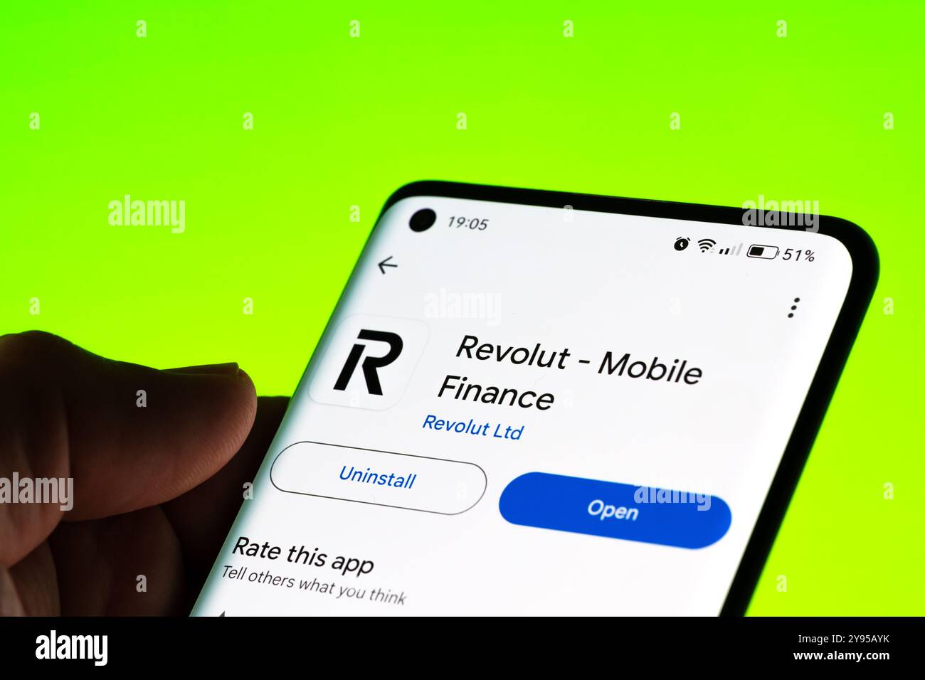 Revolut - Mobile Finance app displayed on a smartphone screen ...