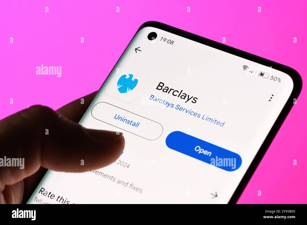 Barclays mobile banking app displayed on smartphone screen, showing the ...