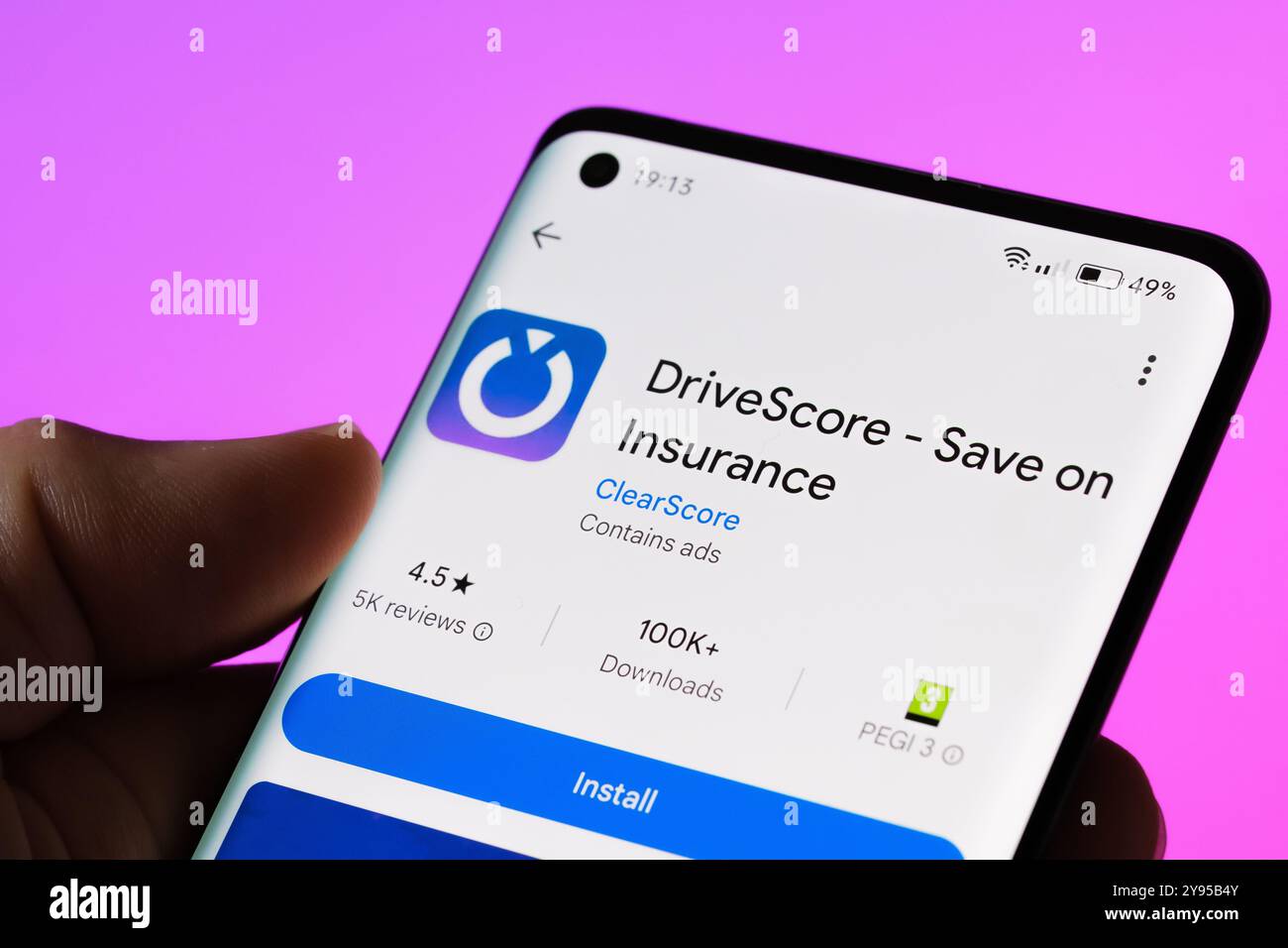DriveScore mobile app for tracking driving behavior, showcasing its ...