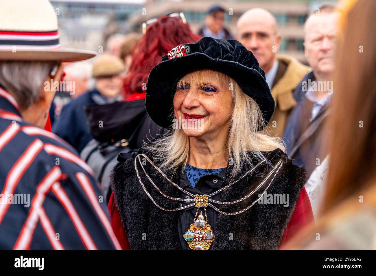 A Portrait Of A Female Dignitary Talking To People At The Annual Sheep ...