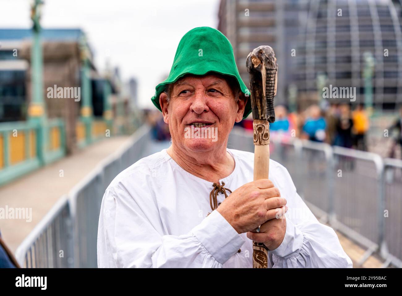 A Man In A Traditional Shepherd Costume Takes Part In A Sheep Drive ...