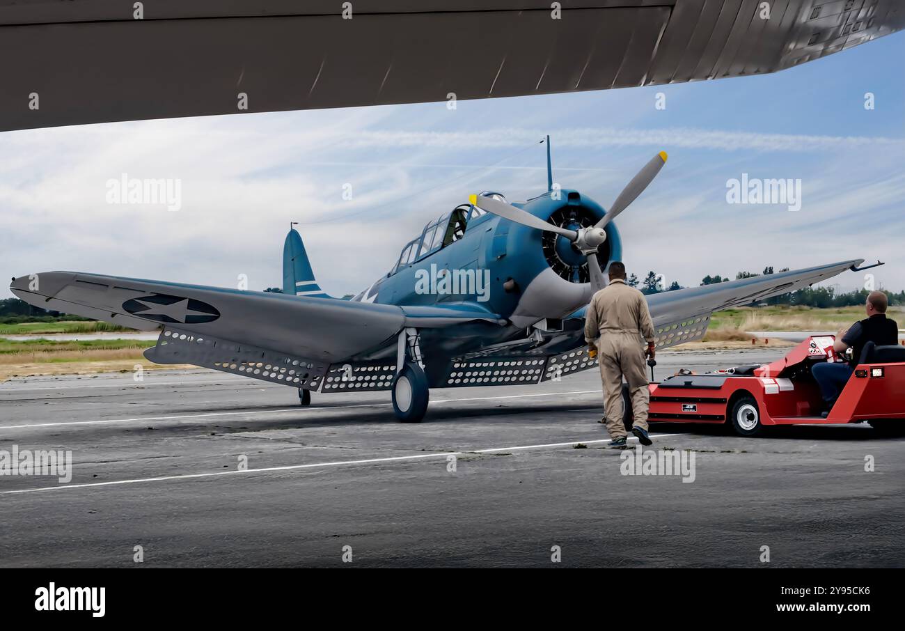 Douglas SBD Dauntless getting prepared for flight Boundary Bay Canada ...