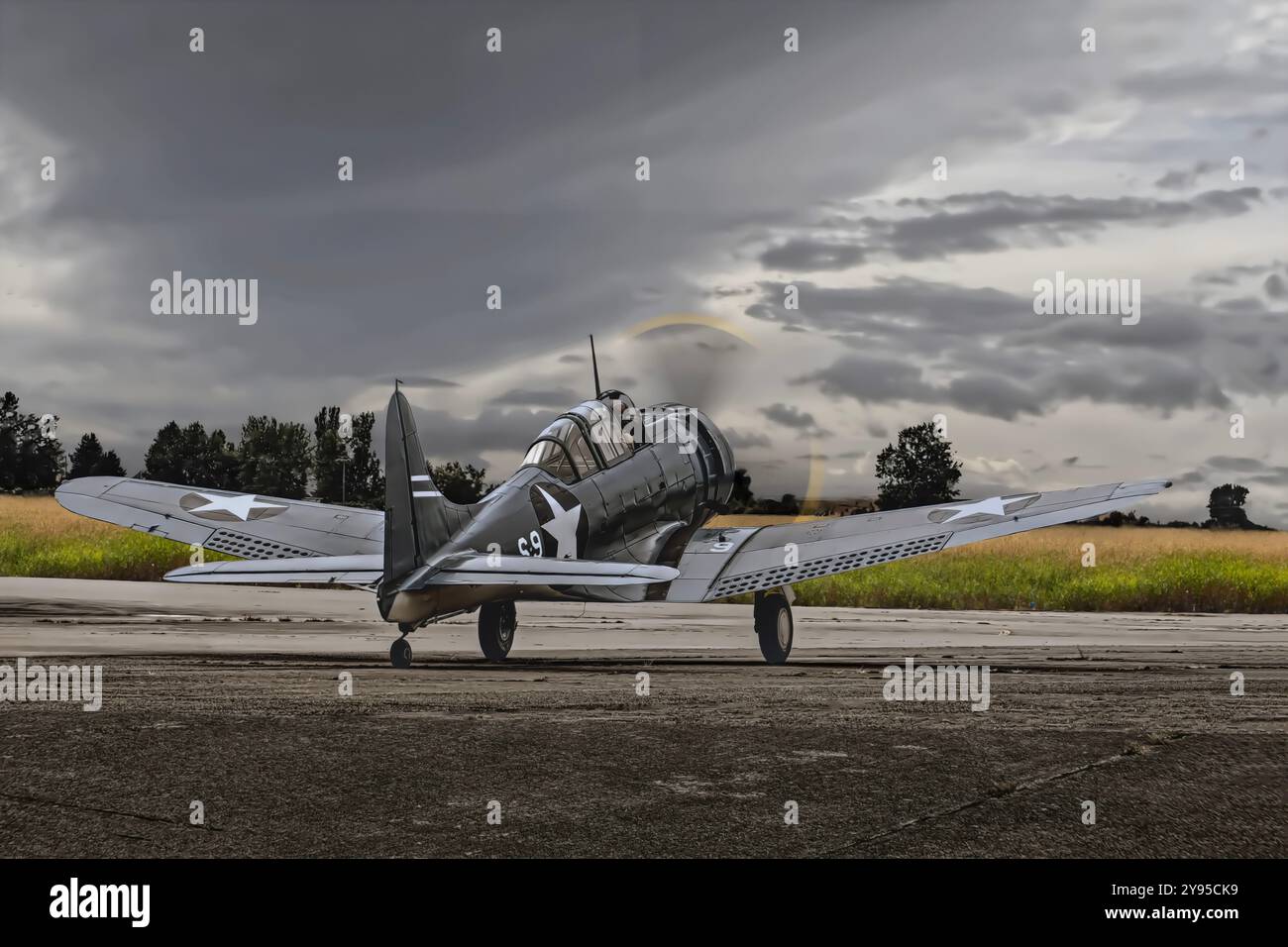 Douglas SBD Dauntless taking off at Boundary Bay BC Canada Stock Photo ...