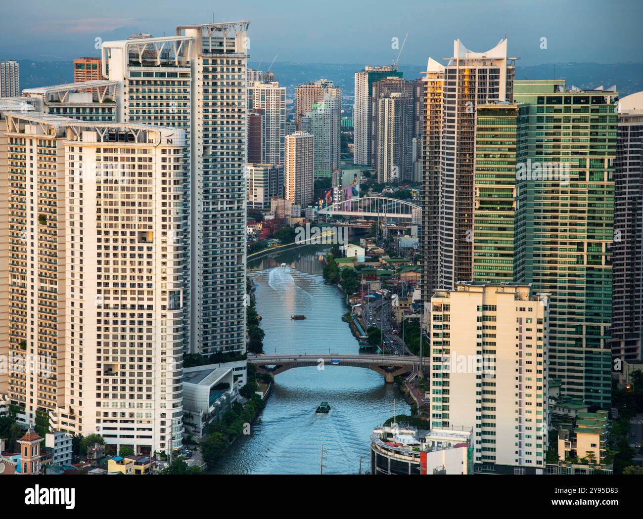 Manila,Philippines-May 16 2023:The Pasig River runs through the vast ...
