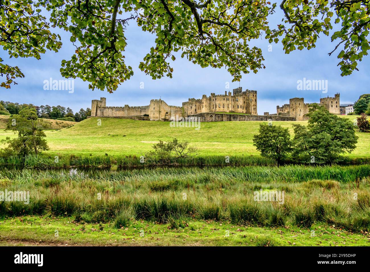 The image is of Alnwick Castle in Northumberland on the northeast coast ...