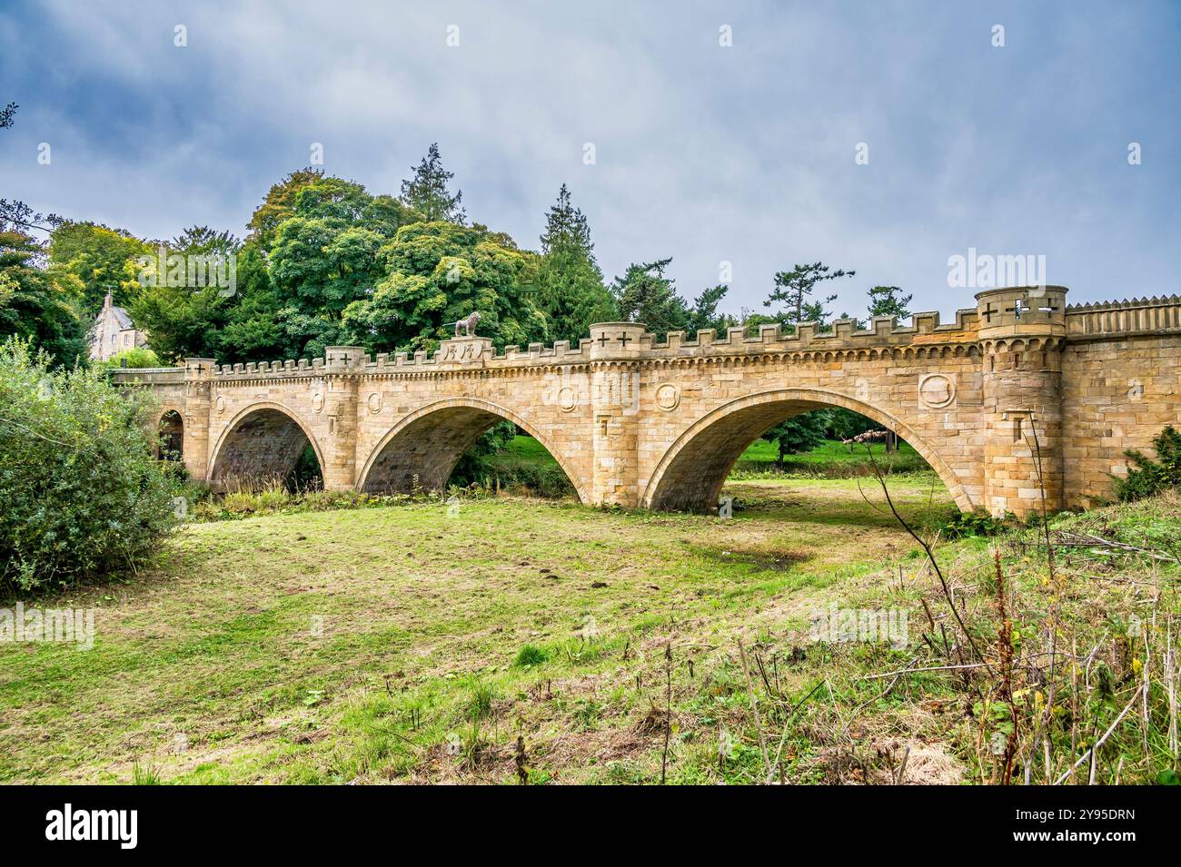 The image is of Alnwick Castle in Northumberland on the northeast coast ...