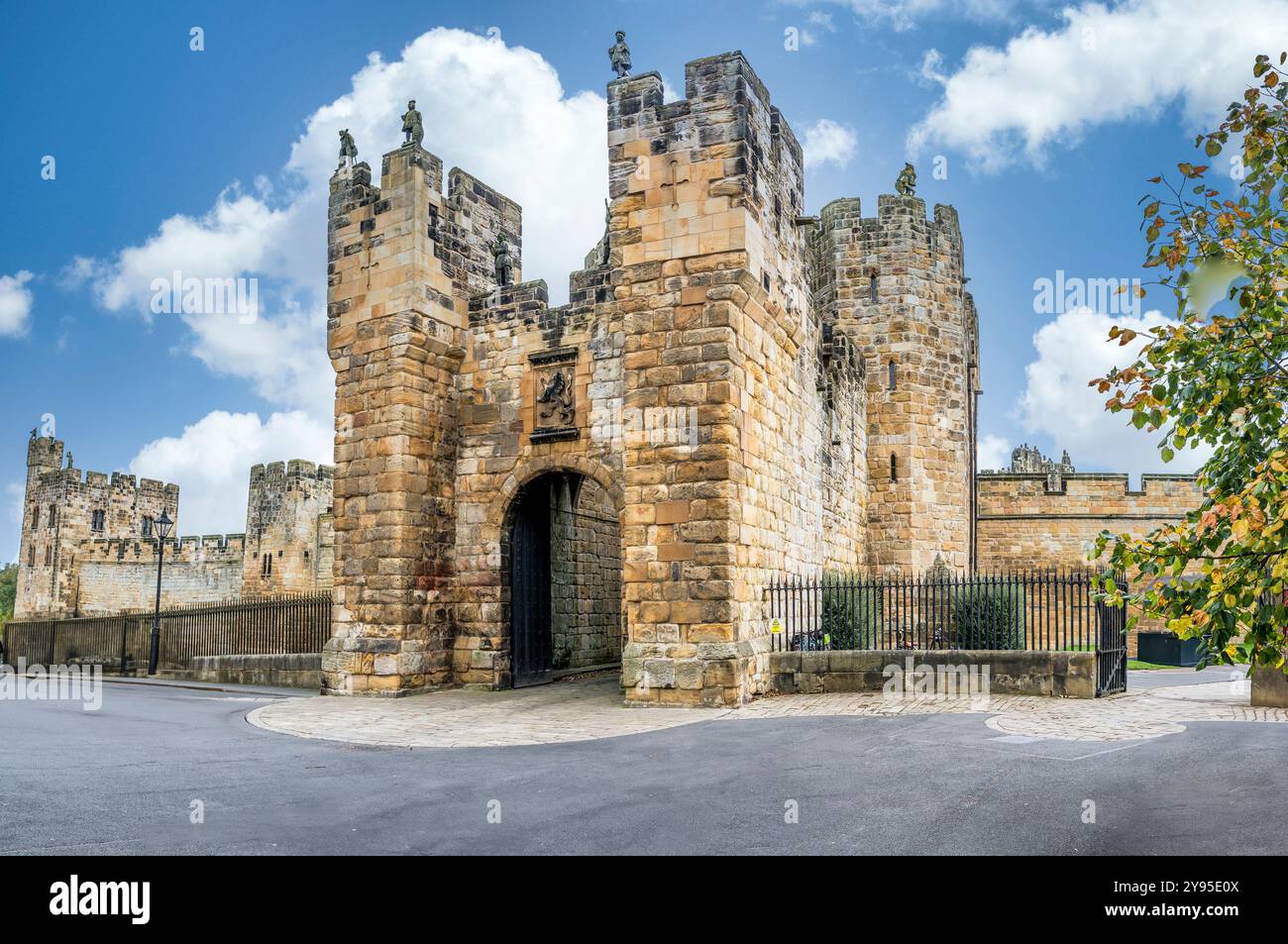 The image is of Alnwick Castle in Northumberland on the northeast coast ...