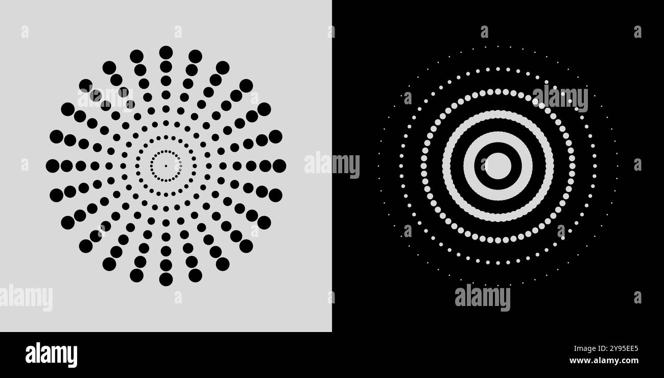 Halftone circular dotted frame. Logo design element. Vector ...